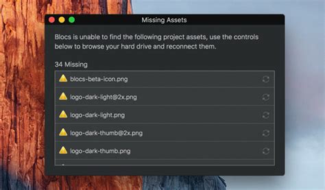 Missing Assets Blocs User Documents