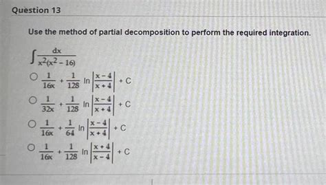 Solved Use The Method Of Partial Decomposition To Perform Chegg