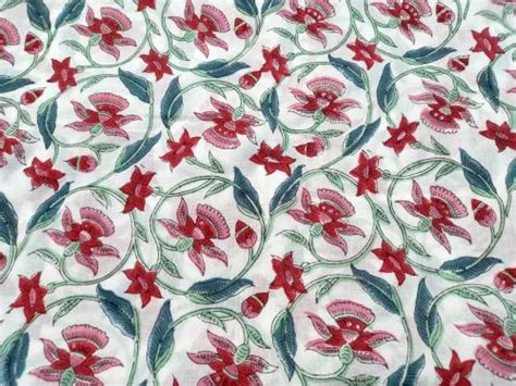 Cotton Leaf Block Print Fabric Multicolour At Rs 116meter In Jaipur