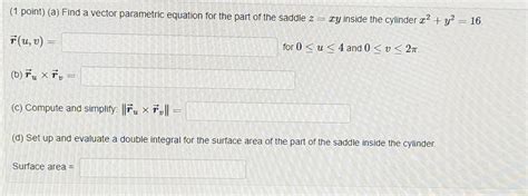 1 Point A Find A Vector Parametric Equation For