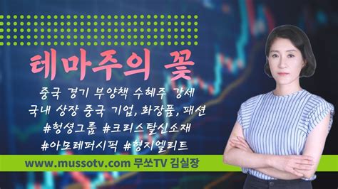 무쏘tv 김실장 240925 중국 경기 부양책 수혜주 강세 국내 상장 중국 기업 화장품 패션 헝셩그룹 크리스탈