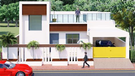 Ground Floor Wonderful 3d House Elevation Design Download This Drawing Revit File On Cadbull