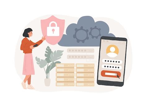 Premium Vector Cloud Computing Security Isolated Concept Vector
