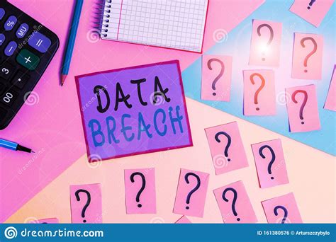 Handwriting Text Data Breach Concept Meaning Security Incident Where Sensitive Protected