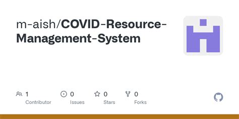 Github M Aish Covid Resource Management System