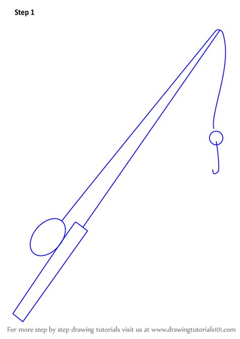 Learn How To Draw Fishing Pole Everyday Objects Step By Step Drawing Tutorials