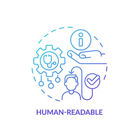 2d Gradient Blue Icon Human Readable Concept Isolated Vector Health Interoperability Resources