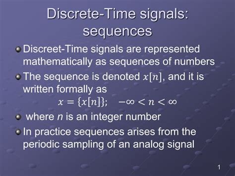 Discrete Signals Sequences Explained Ppt