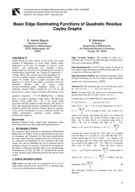 Pdf Basic Edge Dominating Functions Of Quadratic Residue Cayley Graphs