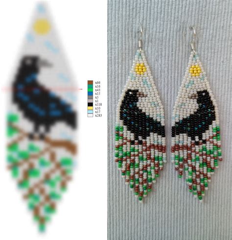 Brick Stitch Pattern For Seed Bead Earrings Digital Pdf Pattern Beading