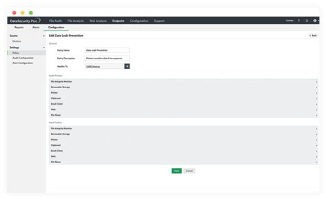 data loss prevention software manageengine datasecurity plus