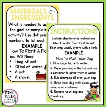 Procedural Text Posters Classroom Decor By Pink Tulip Teaching Creations