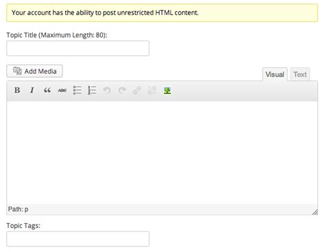 bbpress enable tinymce visual tab for wordpress download