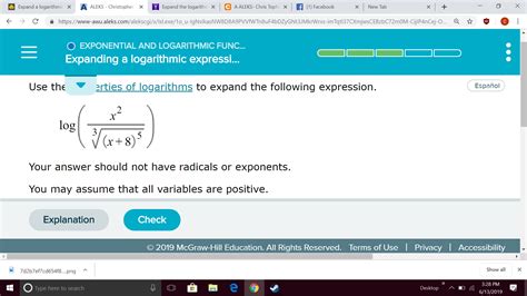 [college algebra] expand the logarithmic expression r homeworkhelp