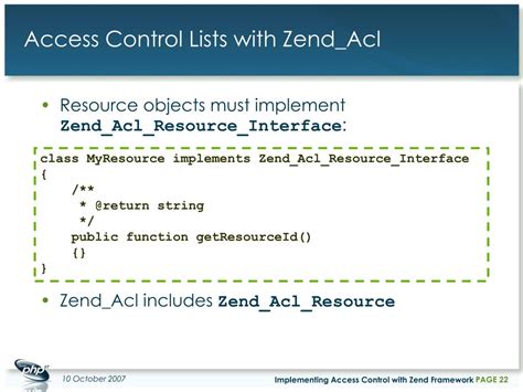 Ppt Implementing Access Control With Zend Framework Powerpoint