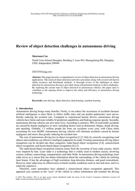 Pdf Review Of Object Detection Challenges In Autonomous Driving