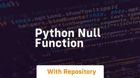 Python Null Function Youtube