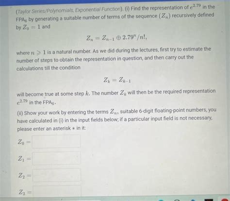 Solved Taylor Series Polynomials Exponential Function