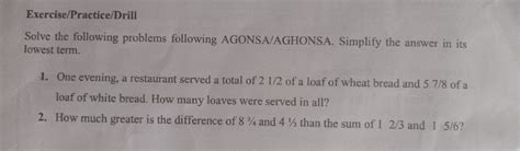 Solved Exercisepracticedrill Solve The Following Problems Following