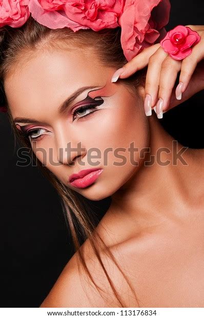 Sexy Brunette Woman Face Art Stock Photo 113176834 Shutterstock