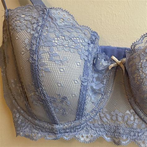 Cutest Lace Bow Bra 🩵🎀 Size 12 D Good Depop