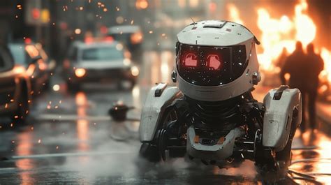futuristic aipowered firefighting robots robots autonomously detecting