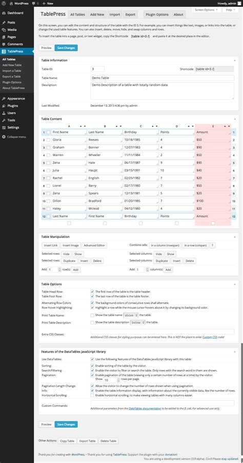Tablepress Plugin Gratuito Para Hacer Tablas En Wordpress Smythsys