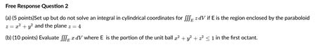 solved free response question 2 a 5 points set up but do