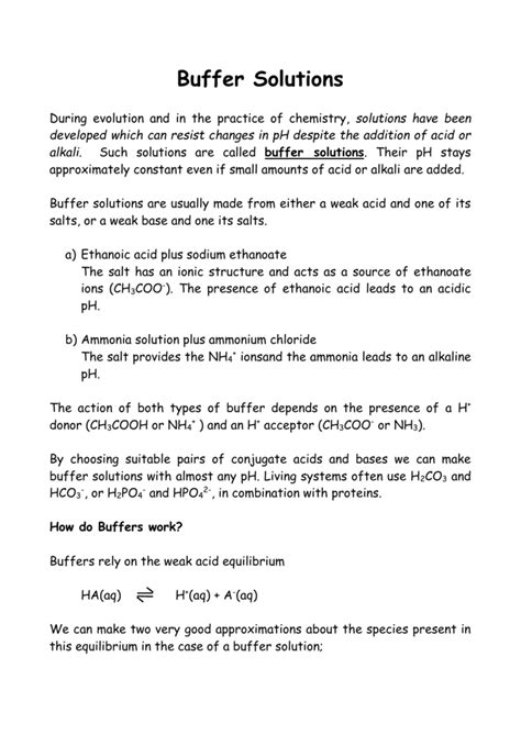 Lab Report Buffer Solutions at Felipe Heidt blog