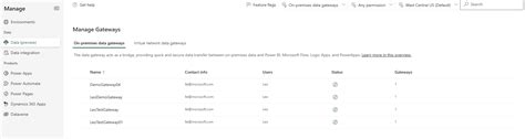 View And Manage On Premises Data Gateways Power Platform Microsoft Learn