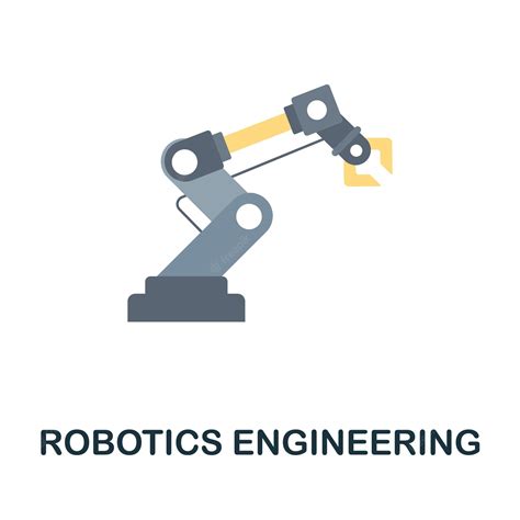 Premium Vector Robotics Engineering Flat Icon Colored Sign From