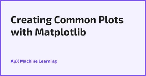 Creating Common Plots With Matplotlib