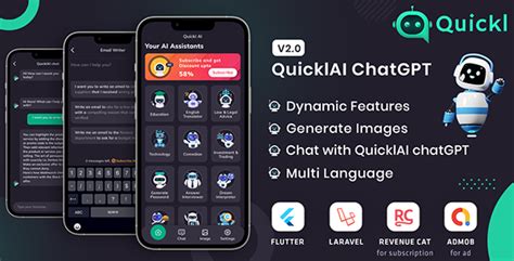 quickl chatgpt flutter full application with admob subscription