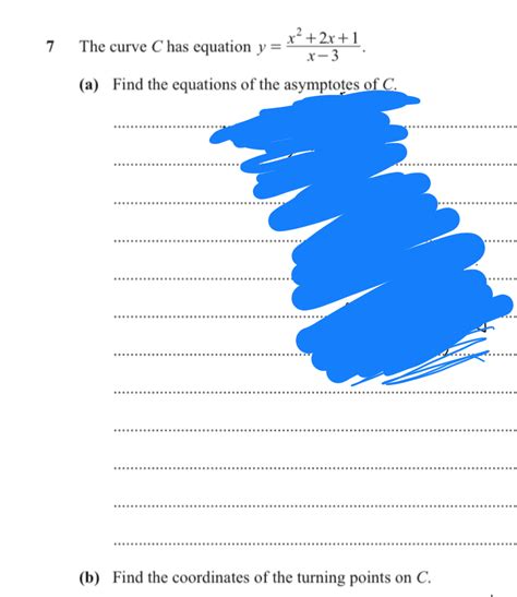 Solved 7 ﻿the Curve C ﻿has Equation Y X2 2x 1x 3 A ﻿find