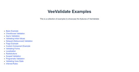 Veevalidate Examples Codesandbox