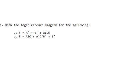Solved Draw The Logic Circuit Diagram For The Following Chegg