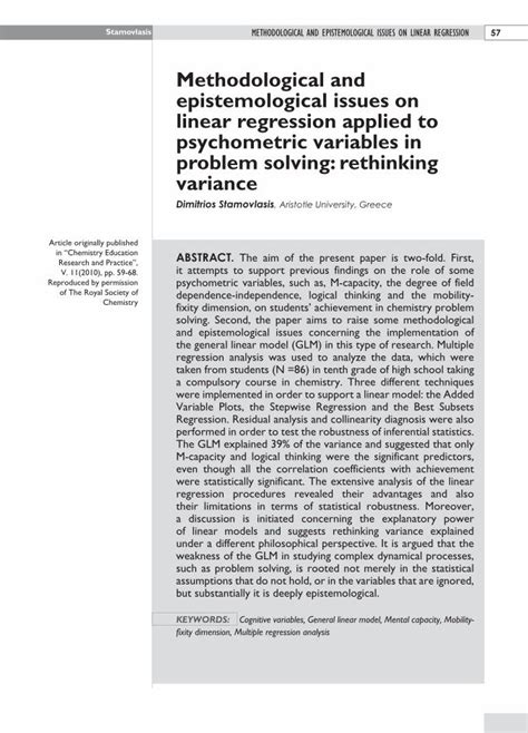 Pdf Methodological And Epistemological Issues On Linear Formamente