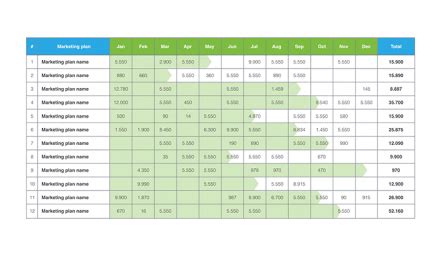 Free PPT Table Template