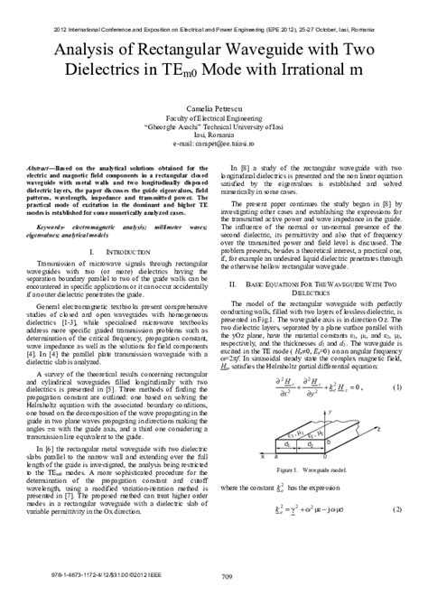 Pdf Analysis Of Rectangular Waveguide
