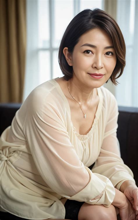 Japanese Mature Woman Solo Aura Sensual Expression Seaart Ai