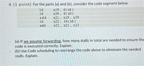 solved 4 1 point for the parts a and b consider the
