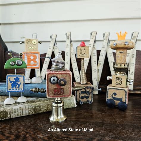 Robot Assemblage Etsy