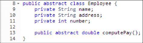 2 1 Java Abstract Class And Method Download Scientific Diagram