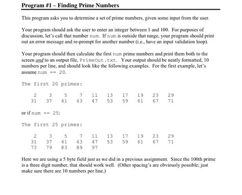 Solved Program 1 Finding Prime Numbers This Program Asks Chegg Com