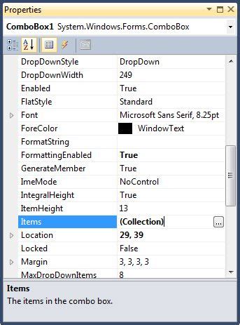 ComboBox In C