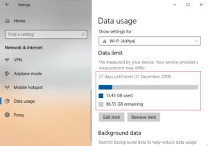 How To Set Data Limit For WiFi And Ethernet In Windows 10 TechCult