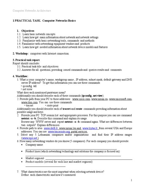 1 practical task computer networks basics pdf ip address computer network