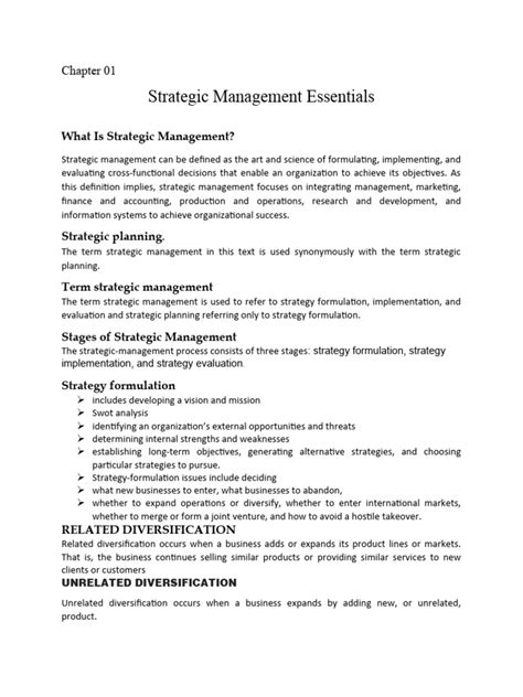 A Startegic Management Pdf Strategic Management Marketing