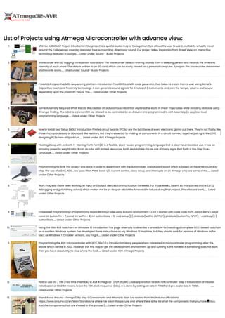 Advanced View Of Atmega Microcontroller Projects List ATMega32 AVR Pdf
