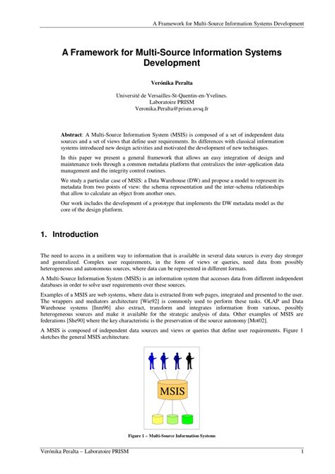 Pdf A Framework For Multi Source Information Systems Development